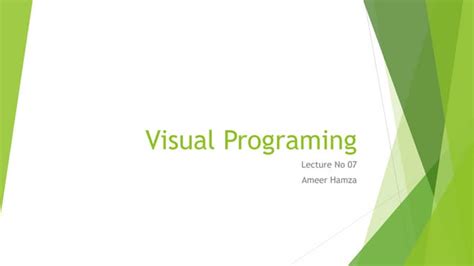 Visual Programing Basic Lectures 7 Pptx