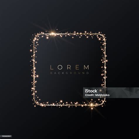 옅은 분홍색 광장 3d 배경 모형 모양에 골드 프레임과 반짝이는 반짝이 0명에 대한 스톡 벡터 아트 및 기타 이미지 0명 3차원 형태 검은색 Istock