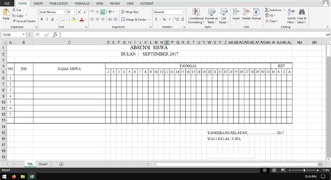 Download Absen Siswa Format Excel 2013 Nyenang