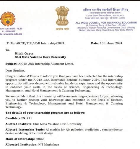 Mitali Gupta On Linkedin Internship Aicte Excited