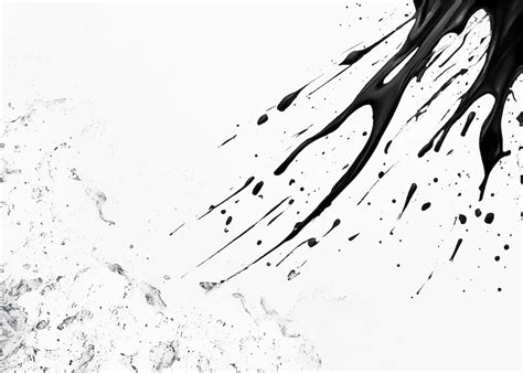 Abstract Black Ink Splash Background Grunge Texture Ink Splash Isolated