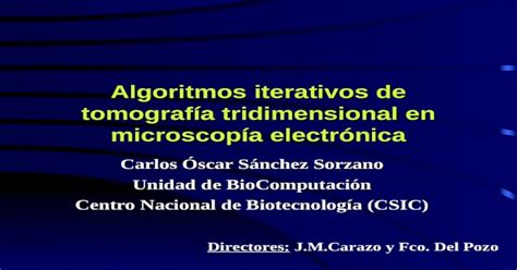 Algoritmos Iterativos De Tomografía Tridimensional En Microscopía