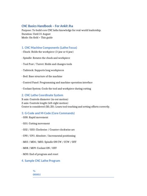 Cnc Basics Handbook Ankit Jha Pdf