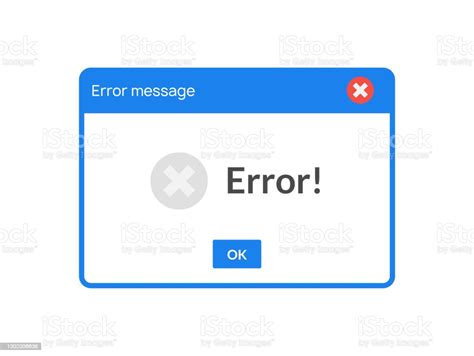 Error Message Computer Window Alert Popup System Error Vector Icon ...