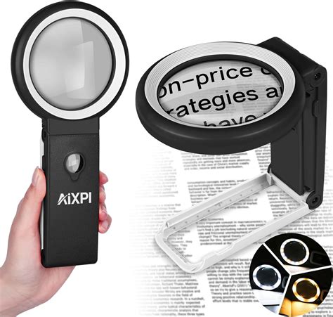 Magnifying Glass With Light And Stand 10x Large Lighted