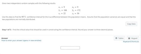 solved given two independent random samples with the