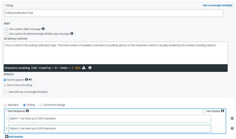 Ebs Character Limit For Polling Options In Notifications In Everbridge Suite Everbridge