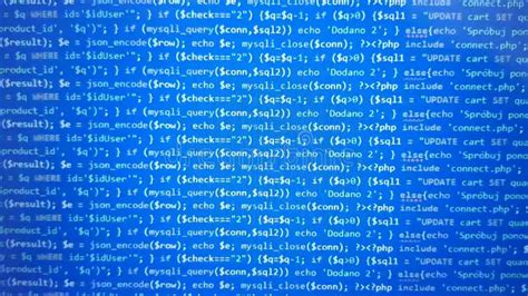 Software Development Blue Screen With Word Cyber Scrollining Binary Code Stock Video Video Of