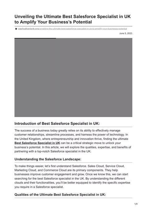 Ppt Unveiling The Ultimate Best Salesforce Specialist In Uk To