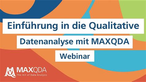 webinar einführung in die qualitative datenanalyse mit maxqda 2020