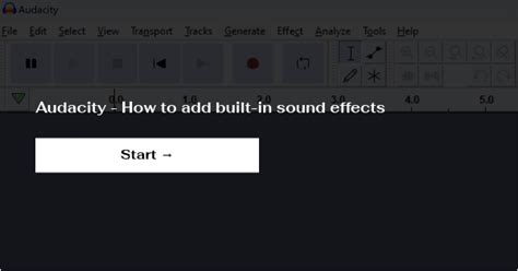 Audacity How To Add Built In Sound Effects