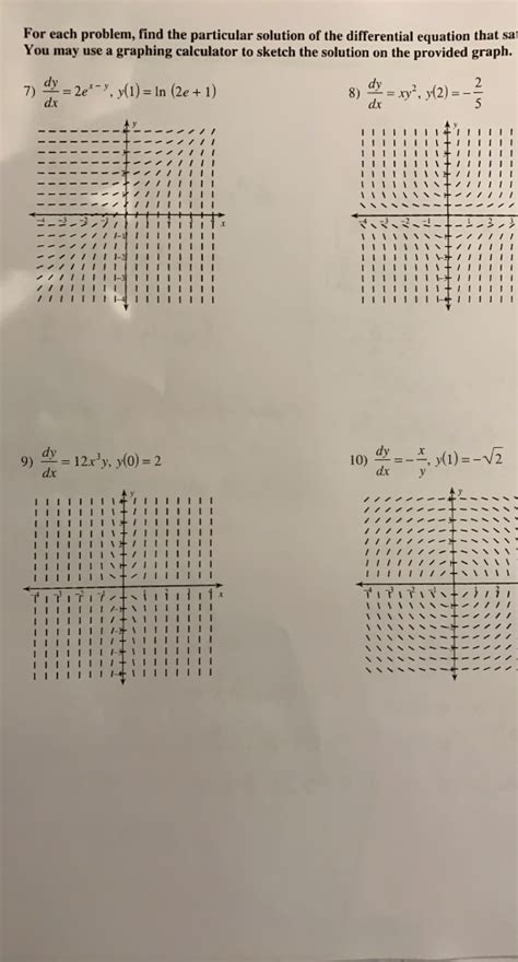 Solved For Each Problem Find The Particular Solution Of The Chegg