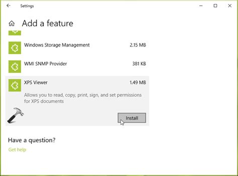 how to install xps viewer in windows 10