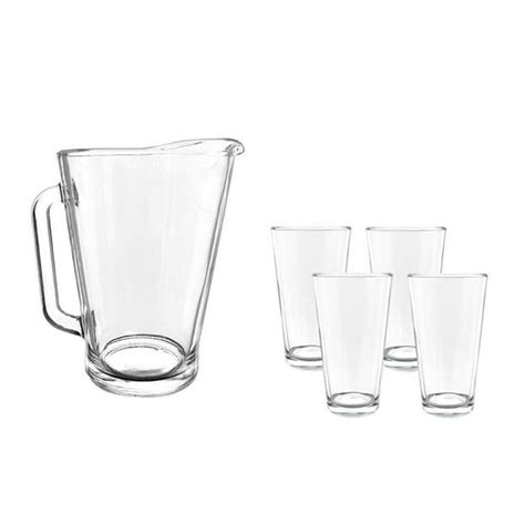 Juego De Jarra Y Vasos Glassia Lessandria De Vidrio Con Jarra De 17 L