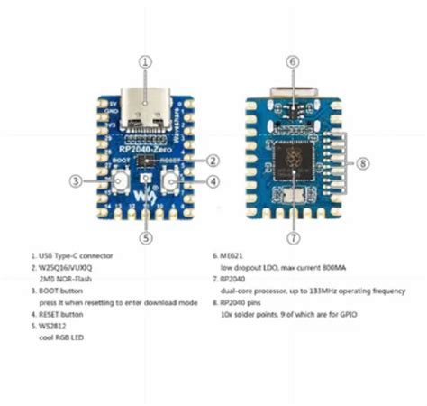 Waveshare RP2040 Zero A Pico Like MCU Board Based On Raspberry Pi MCU
