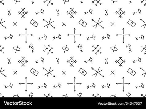 Mathematical Seamless Pattern With Handwritten Vector Image