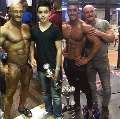 Shirtless Guy On The Left Has A Bubble Gut Compared To Shirtless Guy On