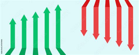 Financial Arrows Up And Down Green And Red Arrow Increase And