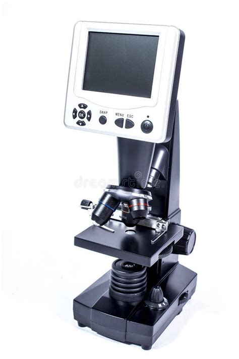Digital Microscope And Monitor In Lab Stock Image Image Of Modern Materials