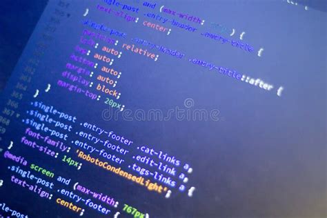 Web Development Code Cssless Styles Preprocessor Script Lines Editorial Photo Image Of