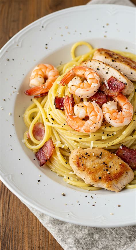 Chicken And Shrimp Carbonara