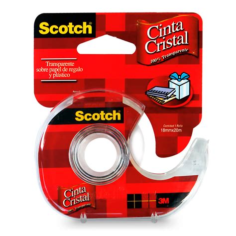 Cinta Adhesiva Scotch Cristal Con Dispensador 19mm X 20mts 1u Office