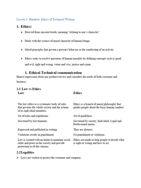 Lesson 2 Handout Pdf Morality