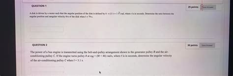 solved question 1 25 points save ante a disk is driven by a