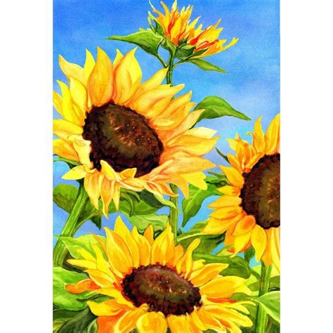 Sunflowers Garden Flag 해바라기 예술 꽃 그림 캔버스 유화