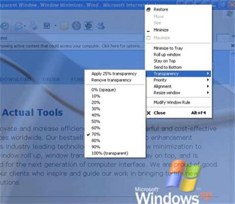 Keyboard Shortcuts Of Actual Title Buttons Minimize To Tray Make Transparent Always On Top