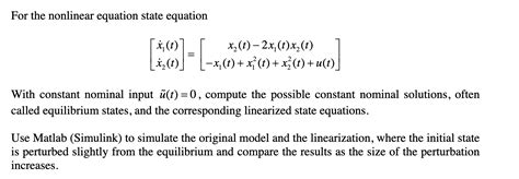 Solved For The Nonlinear Equation State Equation