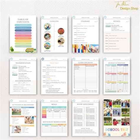 School Trip Itinerary Template Teachers Digital Planner School Trip