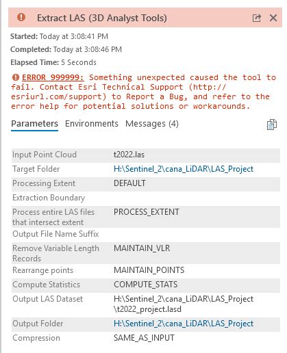 Solved Receiving Error 000210 When Running Las Dataset To Esri