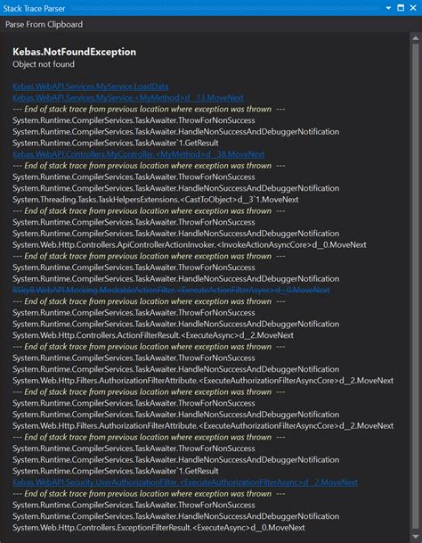 Stack Trace Parser Tool Window Visual Studio Marketplace