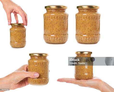 흰색 배경에 고립 손으로 유리 병에 다른 집에서 만든된 겨자의 세트 가득 찬에 대한 스톡 사진 및 기타 이미지 가득 찬 개체 그룹 겨자 Istock