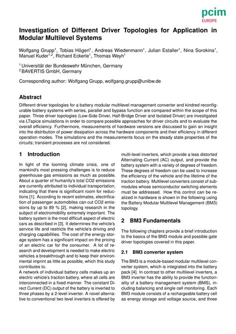 Pdf Investigation Of Different Driver Topologies For Application In Modular Multilevel Systems