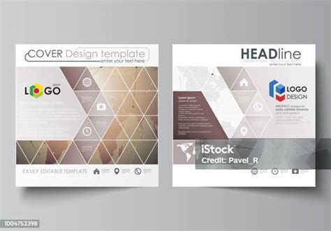 두 개의 사각형 형식 편집 레이아웃의 최소한의 벡터 일러스트 레이 션 소책자 플라이어 소책자에 대 한 디자인 서식 파일 다룹니다 글로벌 네트워크 연결 세계 지도와 기술 배경