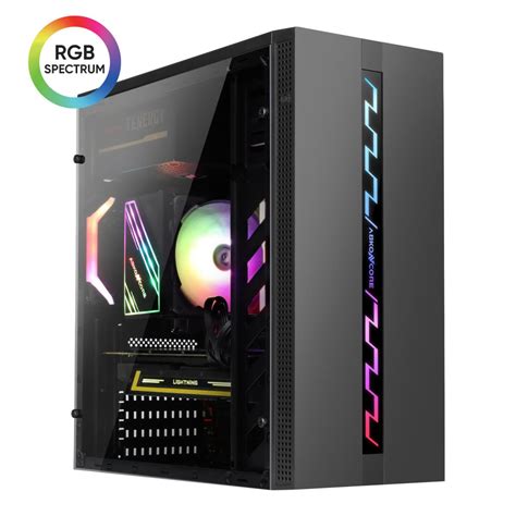 Abkoncore L800 V1 Front Rgb Spectrum Led Bar 1x Rear Sp120 Rgb Fan Tempered Glass Mid Tower Case