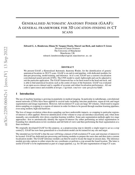 pdf generalised automatic anatomy finder gaaf a general framework