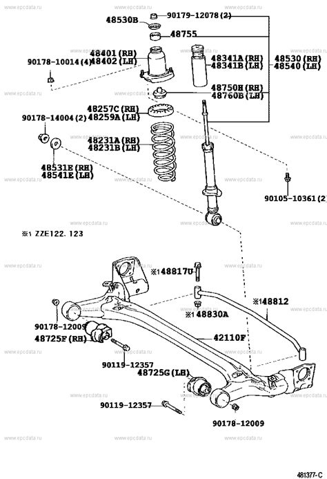 Rear Spring And Shock Absorber For Toyota Corolla Runx E120 1 Generation Restyling 09 2002 03