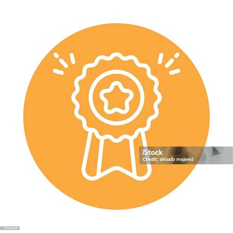 메달 벡터 윤곽선 원 디자인 아이콘입니다 흰색 배경에 수상 기호 Eps 10 파일 Championship에 대한 스톡 벡터 아트 및 기타 이미지 Championship