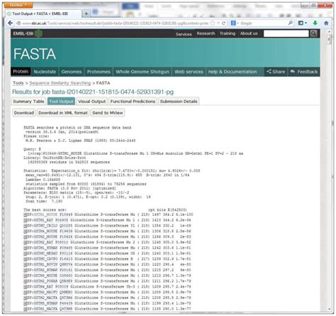 Using Embl Ebi Services Via Web Interface And Programmatically Via Web