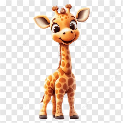 可愛的長頸鹿角色在透明背景下被隔離 长颈鹿字符 長頸鹿 長頸鹿 3dpng去背圖片素材免費下載，免摳圖設計圖案下載 Pngtree
