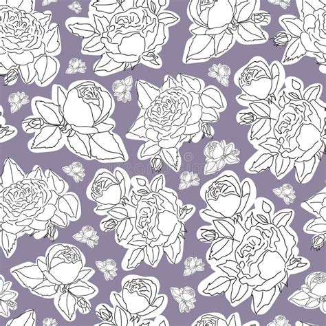 Vector Hand Drawn Koru Elements Seamless Pattern Background On A White