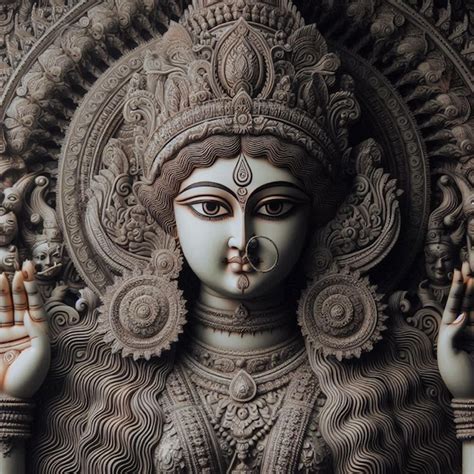 Celebrate Debi Durga Mas Divine Grace And Love Premium Ai Generated Image