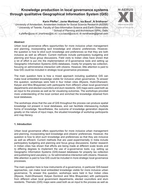 Pdf Knowledge Production In Urban Governance Systems Through Qualitative Geographical