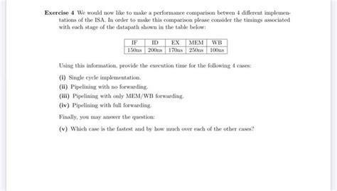 Solved Exercise 1 Consider The Mips 5 Stage Pipeline