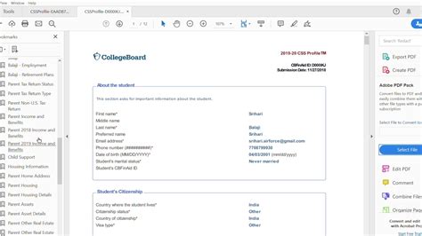 Css Profile Of A High School Senior College Applicant Youtube