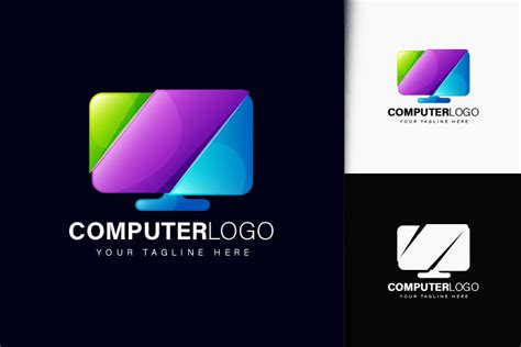 Computer Logo Design With Gradient Graphic By Aglonemadesign · Creative
