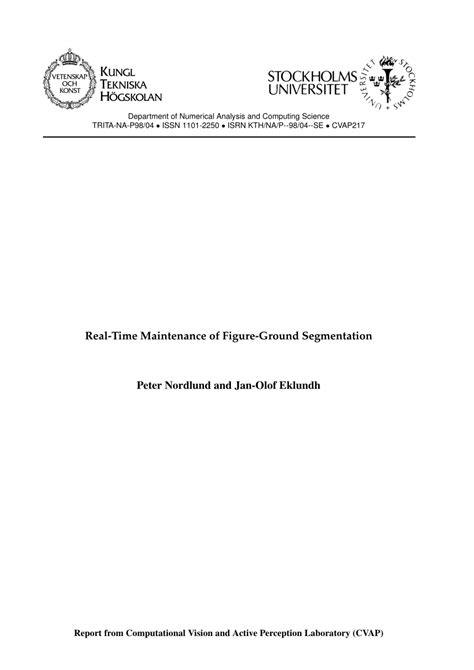 PDF Real Time Maintenance Of Figure Ground Segmentation